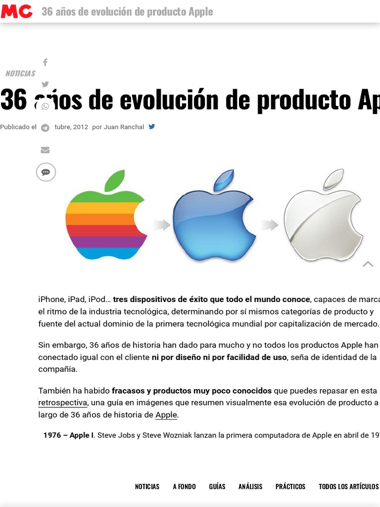 Evolución de Productos Apple | PDF | Macintosh | Apple Inc.