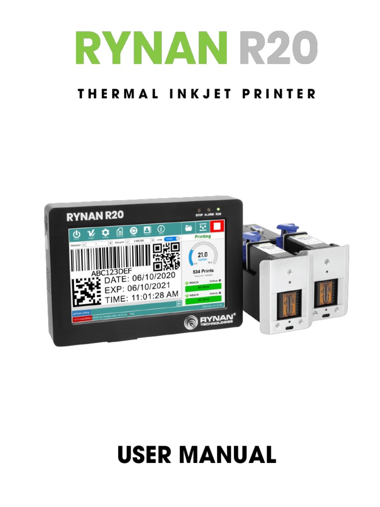 Rynan R20 Printer User Manual | PDF | Printer (Computing) | Databases