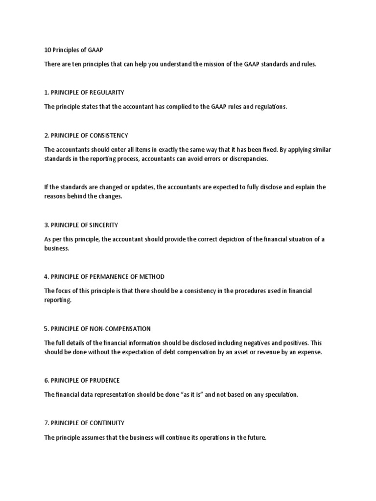 10 Principles of GAAP | PDF