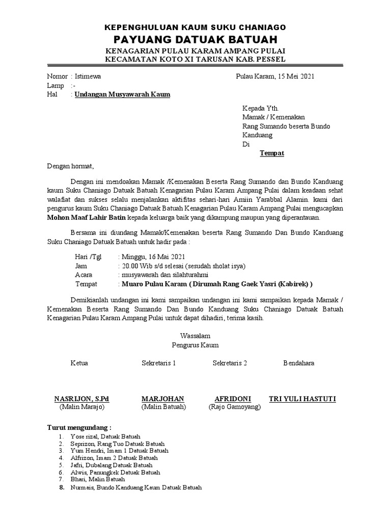 Kepenghuluan Kaum Suku Chaniago | PDF