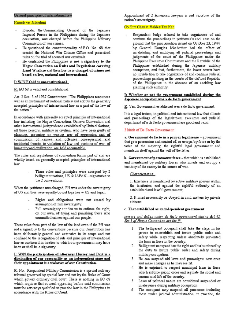 Pil Cases Reviewer | PDF | Treaty | Jurisdiction