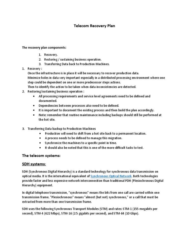 Recovery Plan Design - 1 | Download Free PDF | High Frequency ...