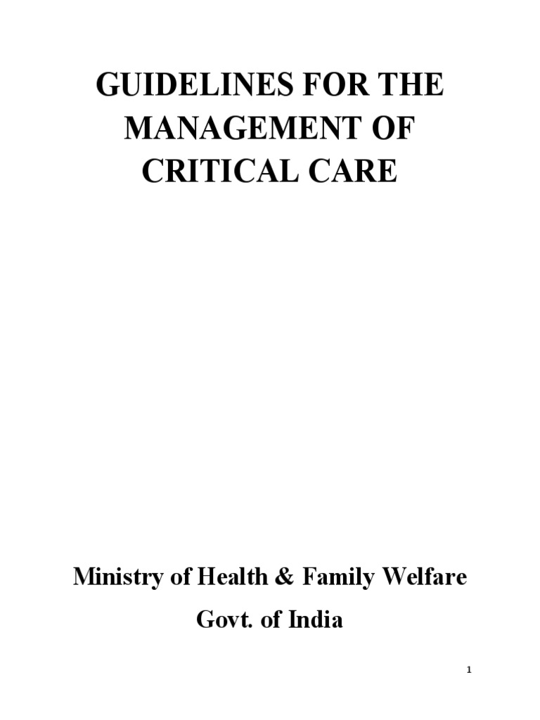 MOHFW Critical Care Guidelines | PDF | Chronic Obstructive Pulmonary ...