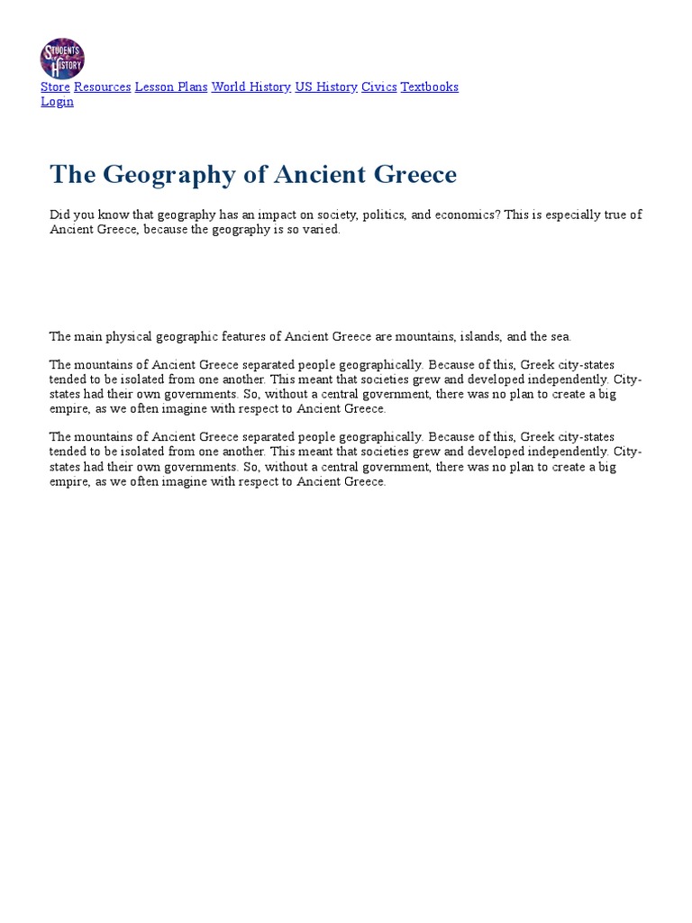 Geography's Impact on Ancient Greece | PDF