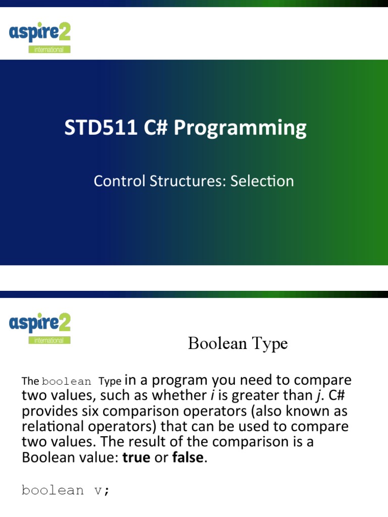 Std511 C Programming Control Structures Selection Pdf Body Mass Index Boolean Data Type
