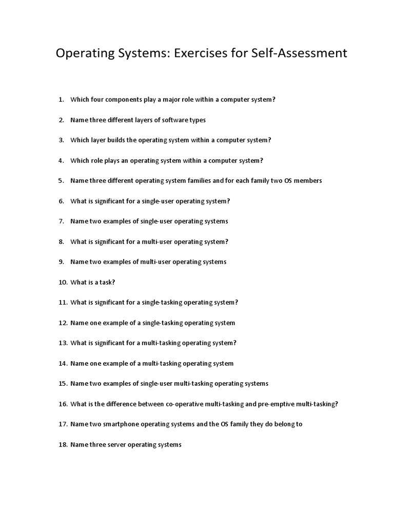 Exercises - Operating Systems | PDF