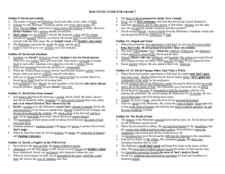 Study Guide Grade 7 PDF David Saul