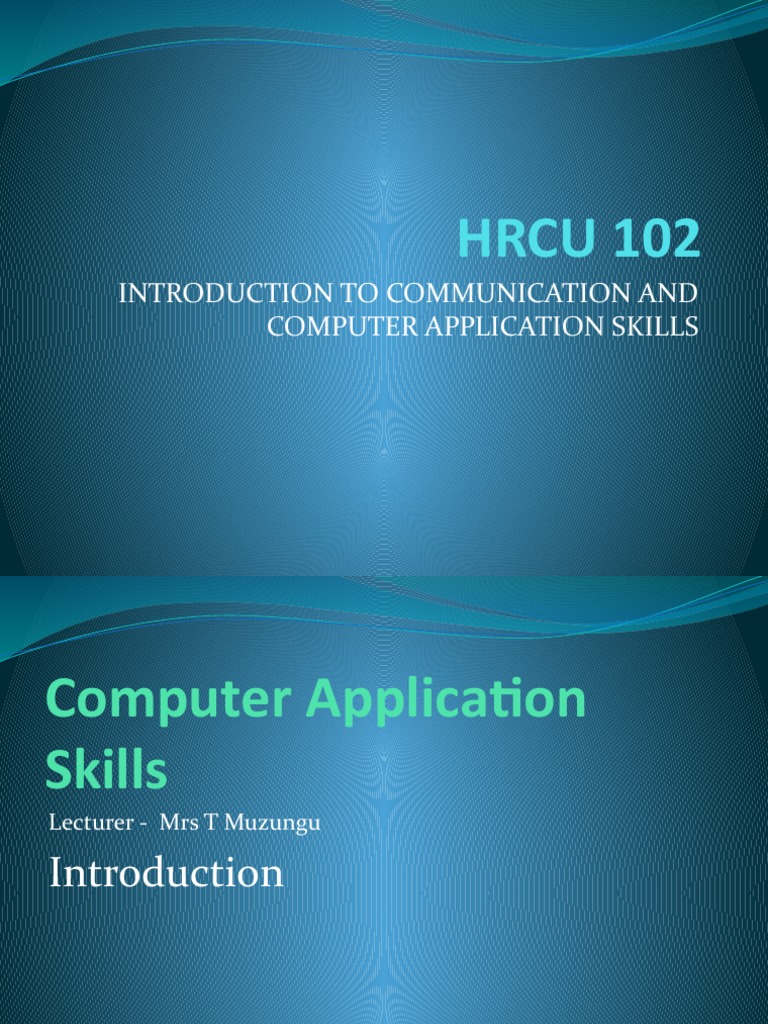 Hrcu 102 Introduction To Communication And Computer Application Skills Pdf Computer Data