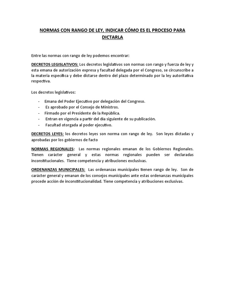 Normas Con Rango de Ley | PDF