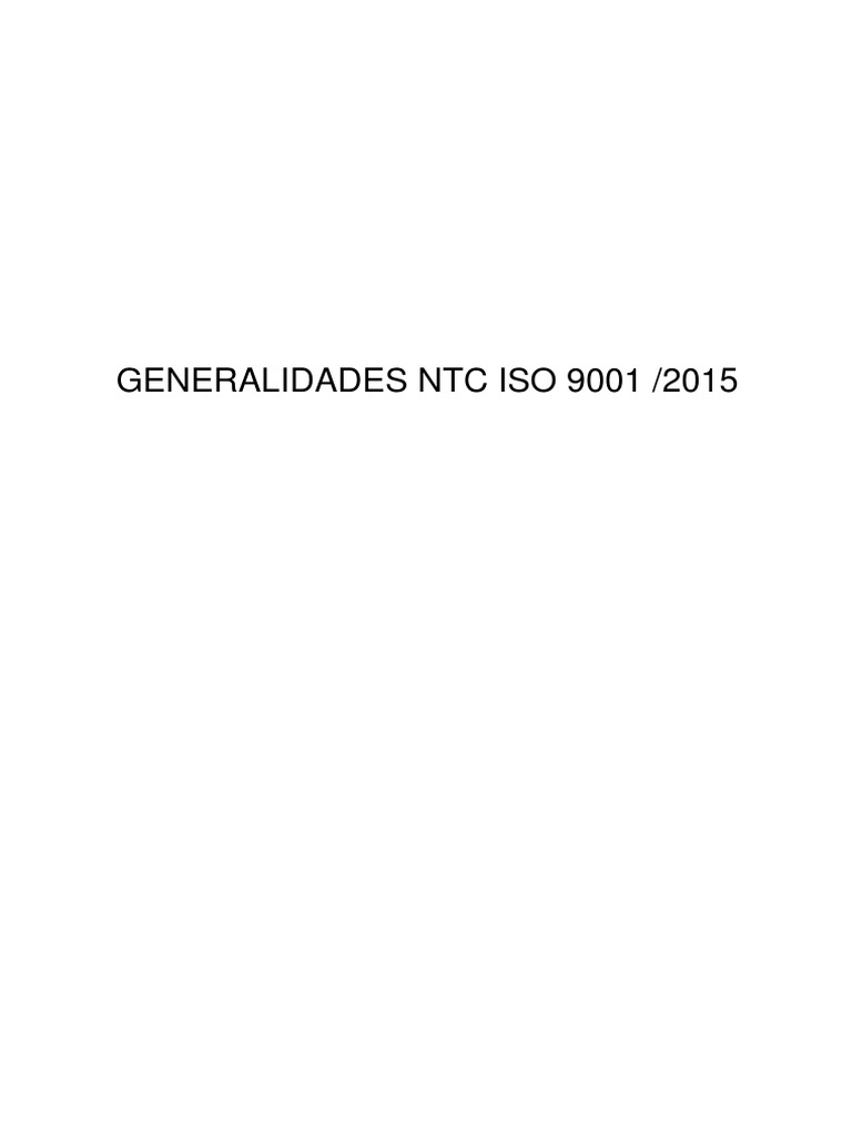 Generalidades ISO 9001 | PDF | Gestión de la calidad | Sistema de manejo de calidad