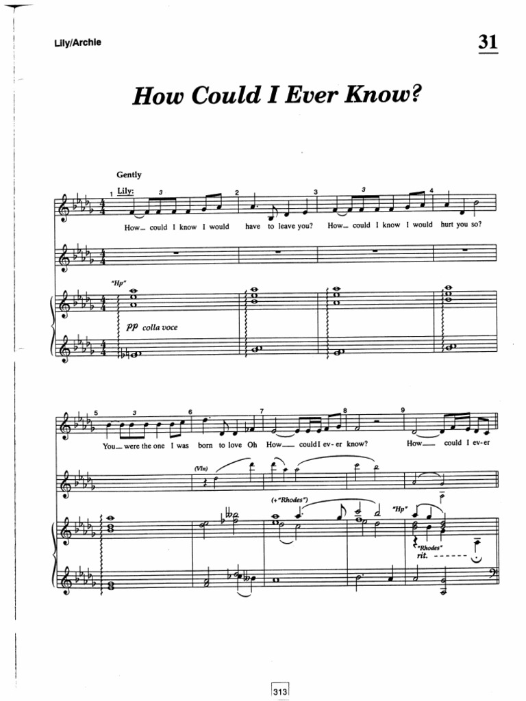 How Could I Ever Know DUET | PDF