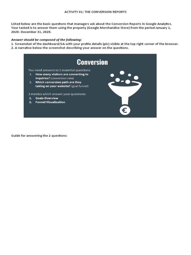 ACTIVITY 01 The Conversion Reports | PDF