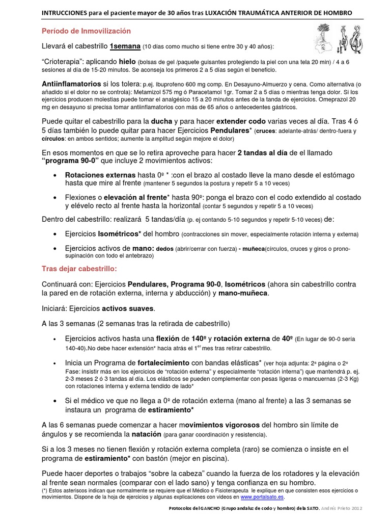 Protocolo de Rehabilitación Hombro | PDF | Hombro | Antiinflamatorio