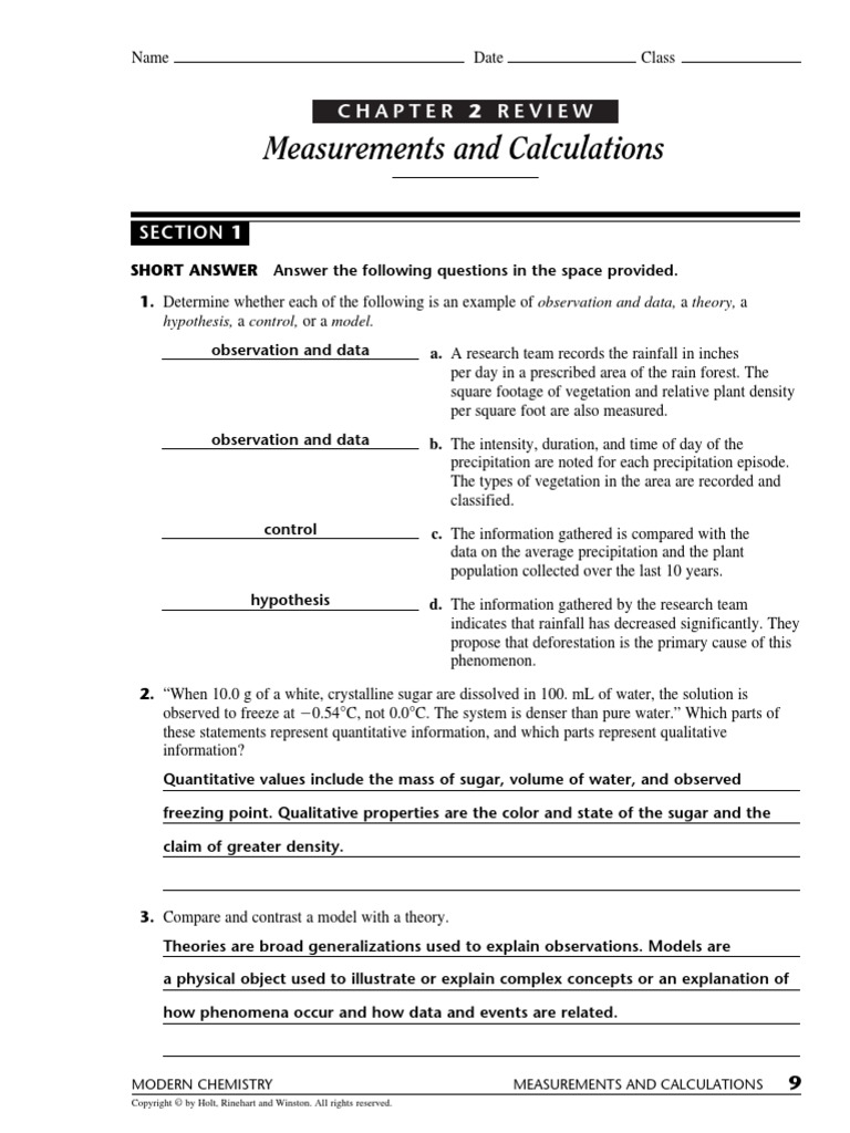 Chapter 2 - Measurements and Calculations | PDF | Density | Significant Figures