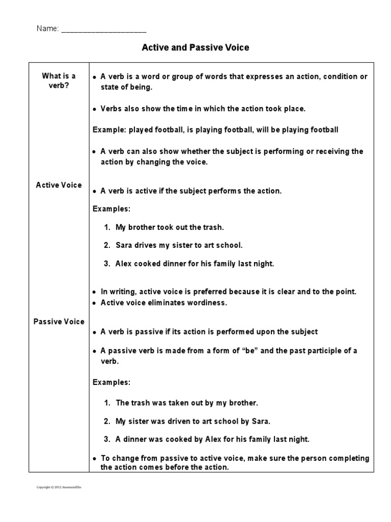 Active Passive Voice Practice | Download Free PDF | Verb | Syntax
