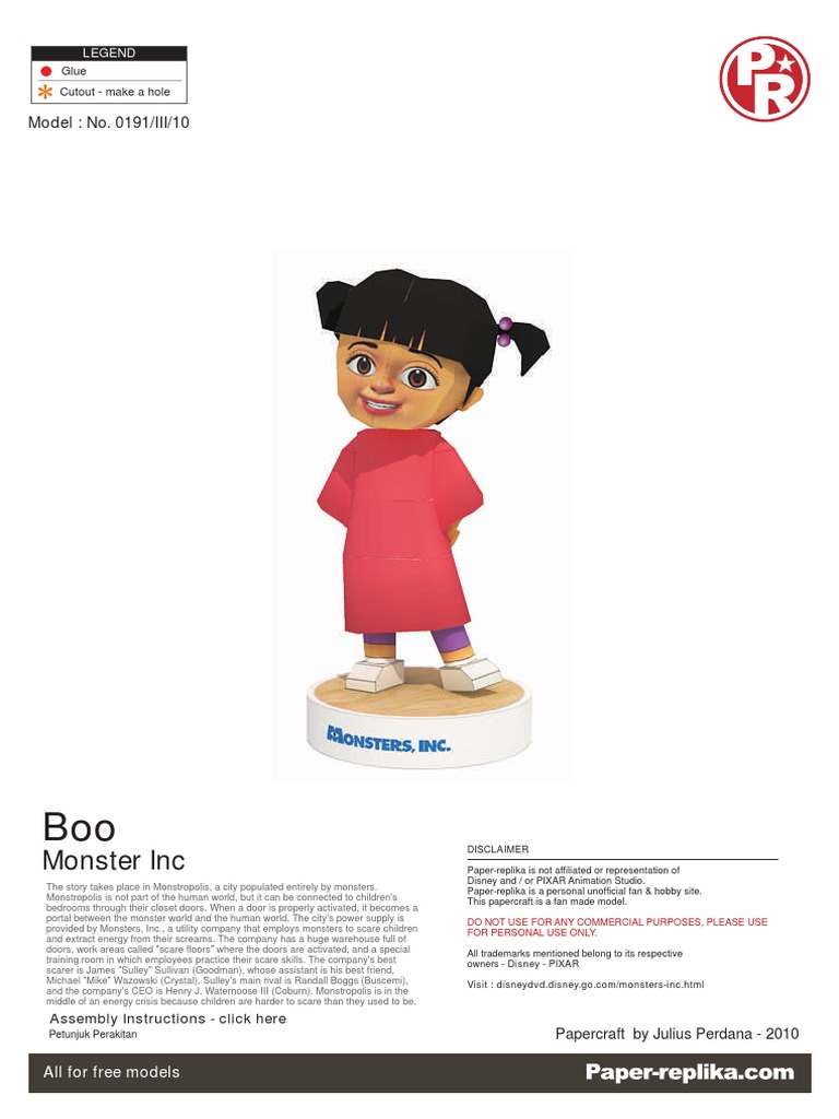 Boo Monster Inc Papercraft Password Removed | PDF