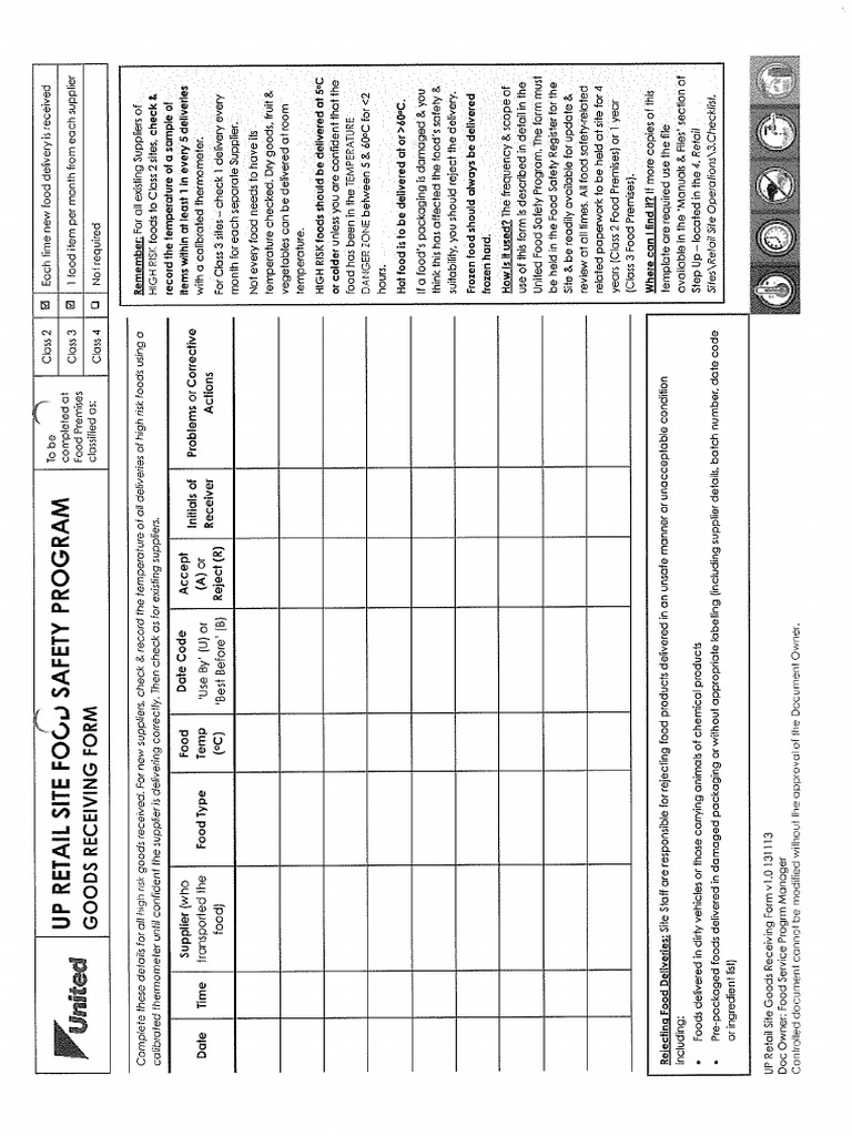 Goods Receiving Form | PDF