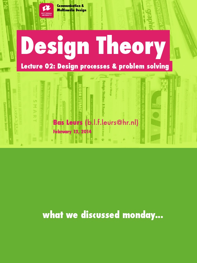 Design Theory: Lecture 02: Design Processes & Problem Solving | PDF ...