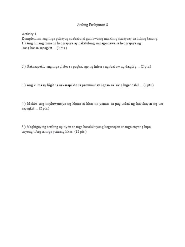 AP8 Activities | PDF