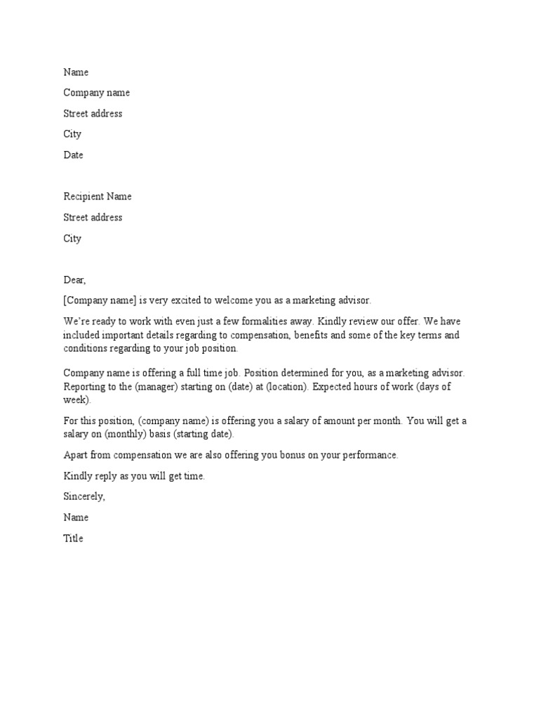 Job Offer Letter | PDF