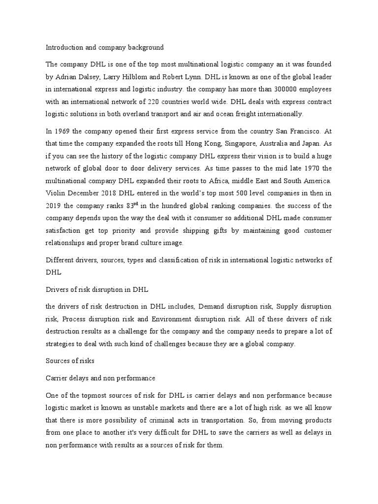 DHL | Download Free PDF | Logistics | Computer Security