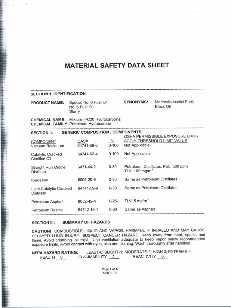 Safety Data Sheet Fuel BTS IFO 80 | PDF