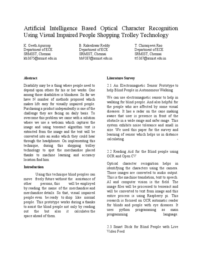 Artificial Intelligence Based Optical Character Recognition Using ...