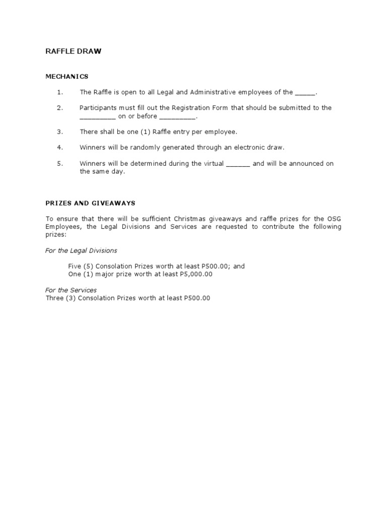 Raffle Draw Instructions | PDF