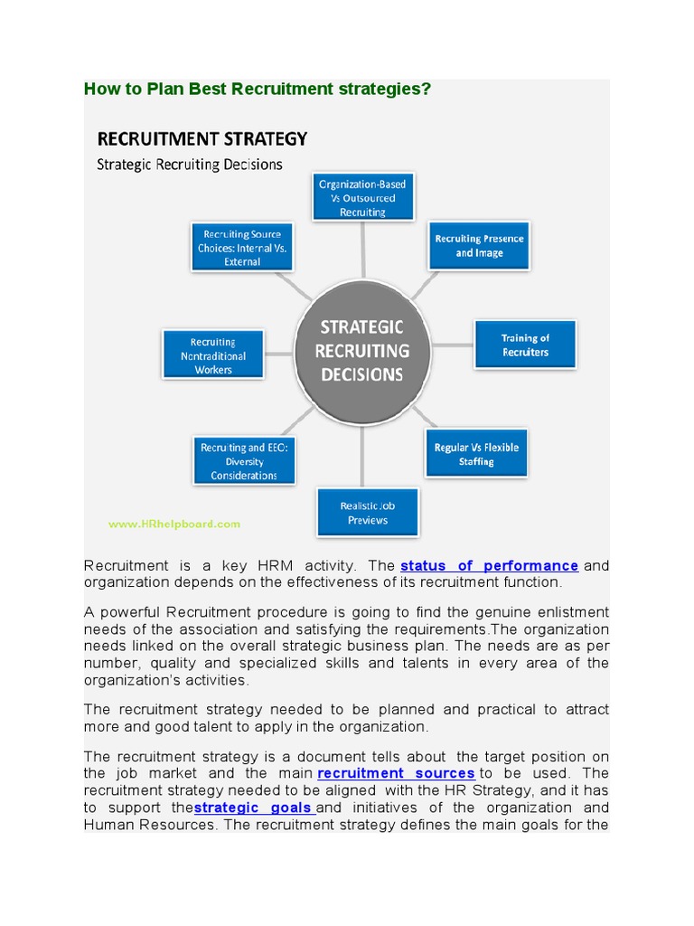 Effective Recruitment Strategy Planning | PDF | Recruitment | Human ...