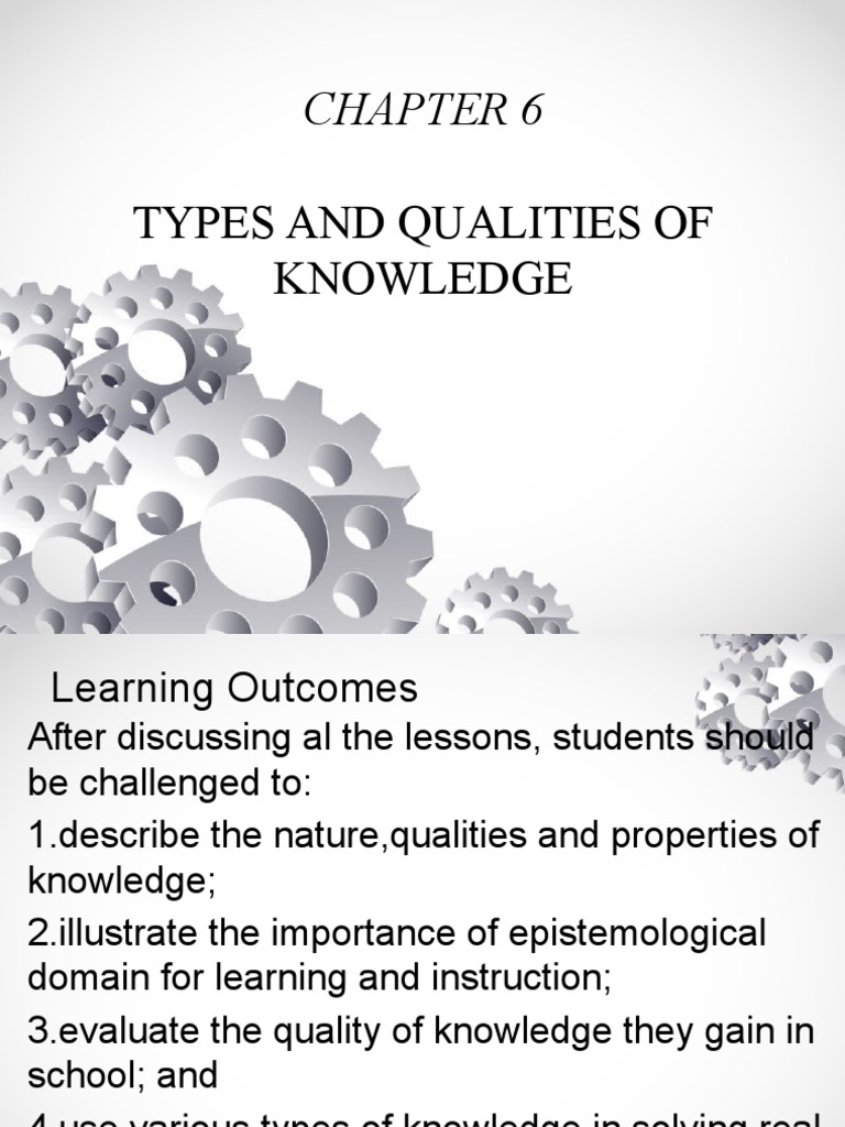Types of Knowledge | PDF | Concept | Knowledge