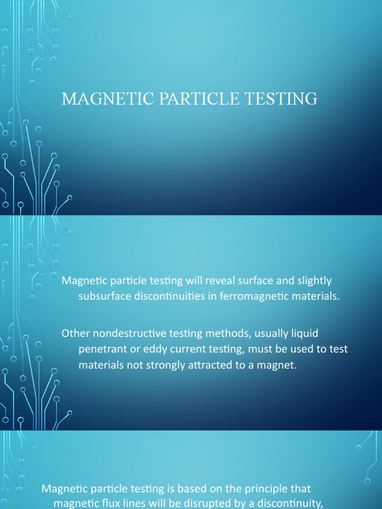 Magnetic Particle Testing | PDF | Magnetism | Magnetization