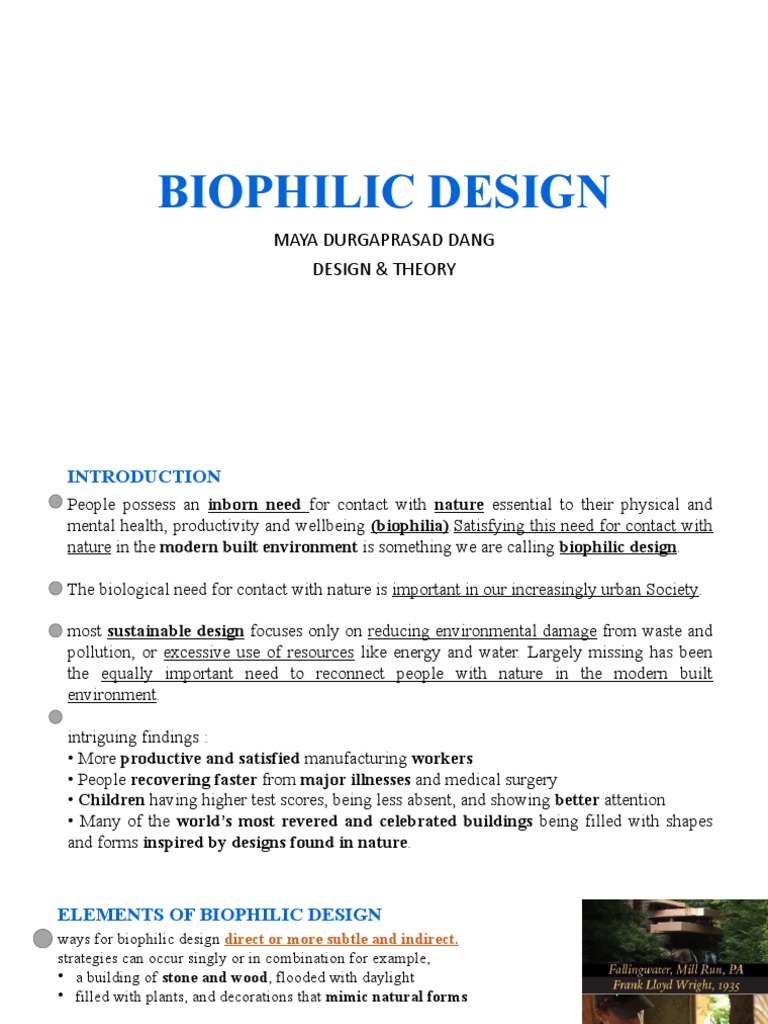 Biophilic Design Theory | PDF | Human Nature | Nature