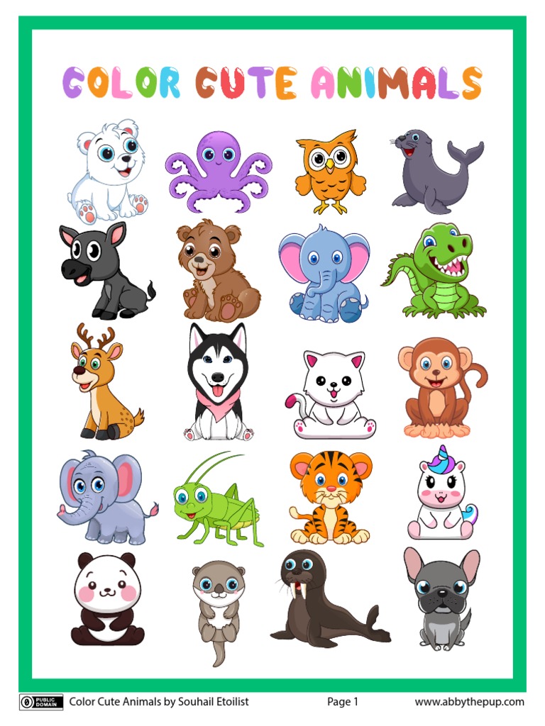 Color Cute Animals | PDF