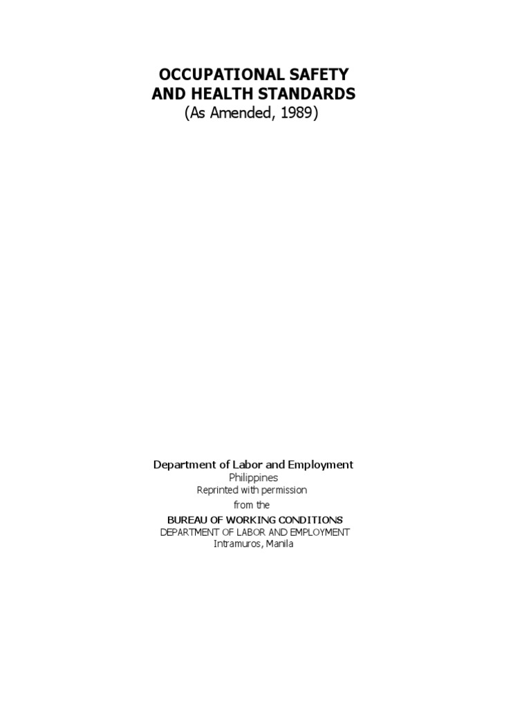 Occupational Safety and Health Standards | PDF | Occupational Safety ...