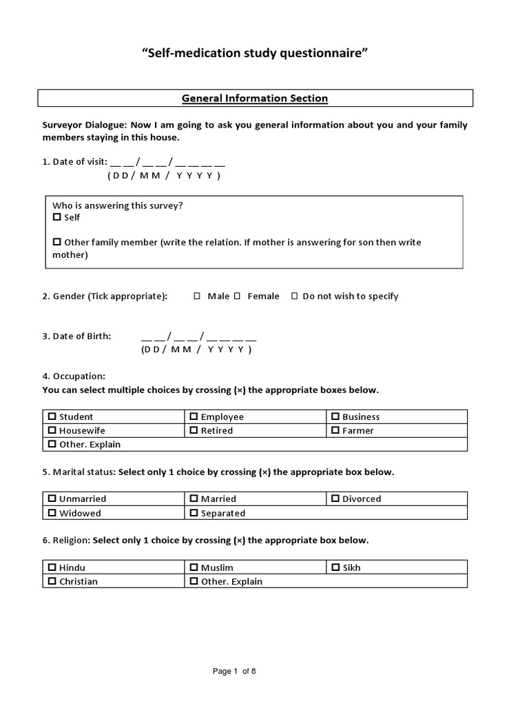 Self-Medication Study Questionnaire | PDF | Medical Prescription | Pharmacy