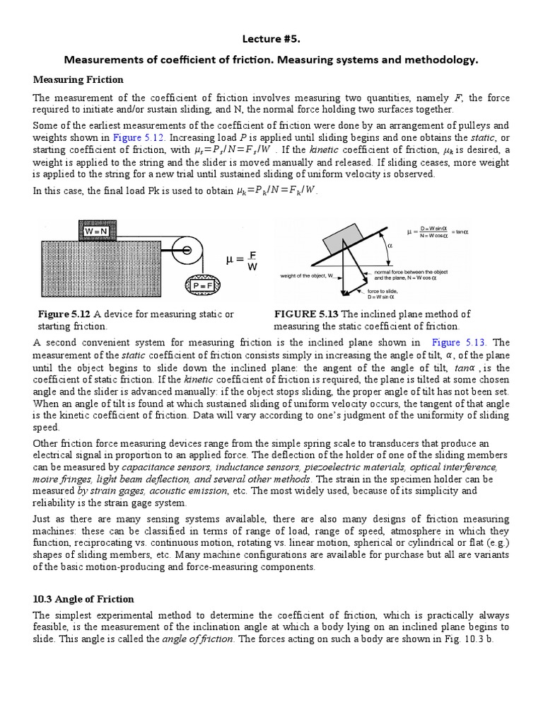 5 - Measurement of Friction | PDF | Friction | Wear