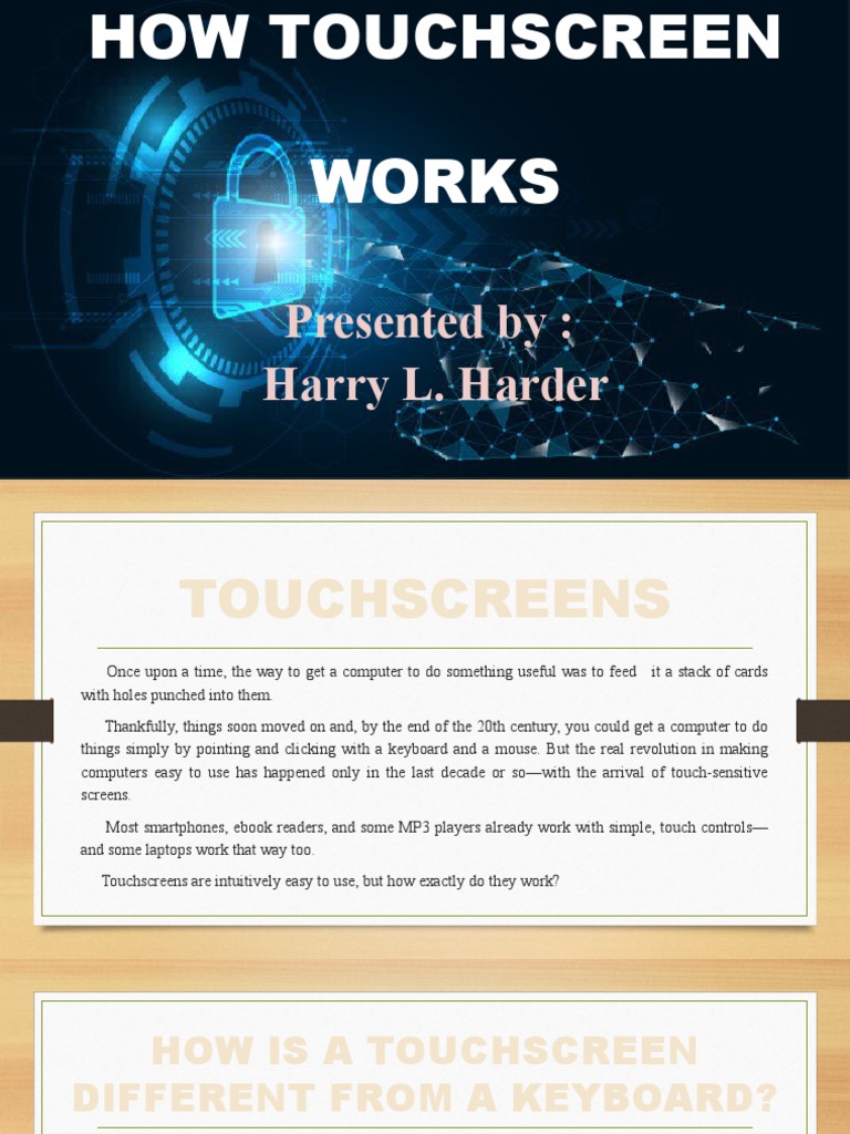Presentation - How Touch Screen Works | PDF | Touchscreen | Computer ...