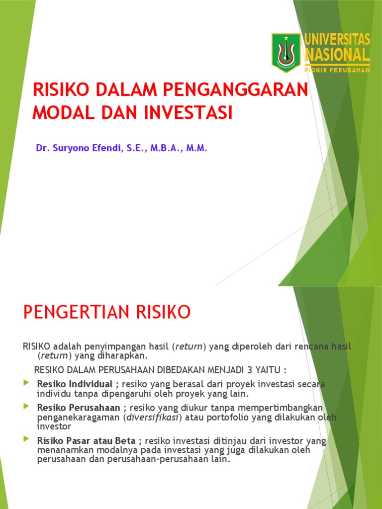 Mengukur Risiko Investasi Proyek | PDF | Metode & Bahan Ajar