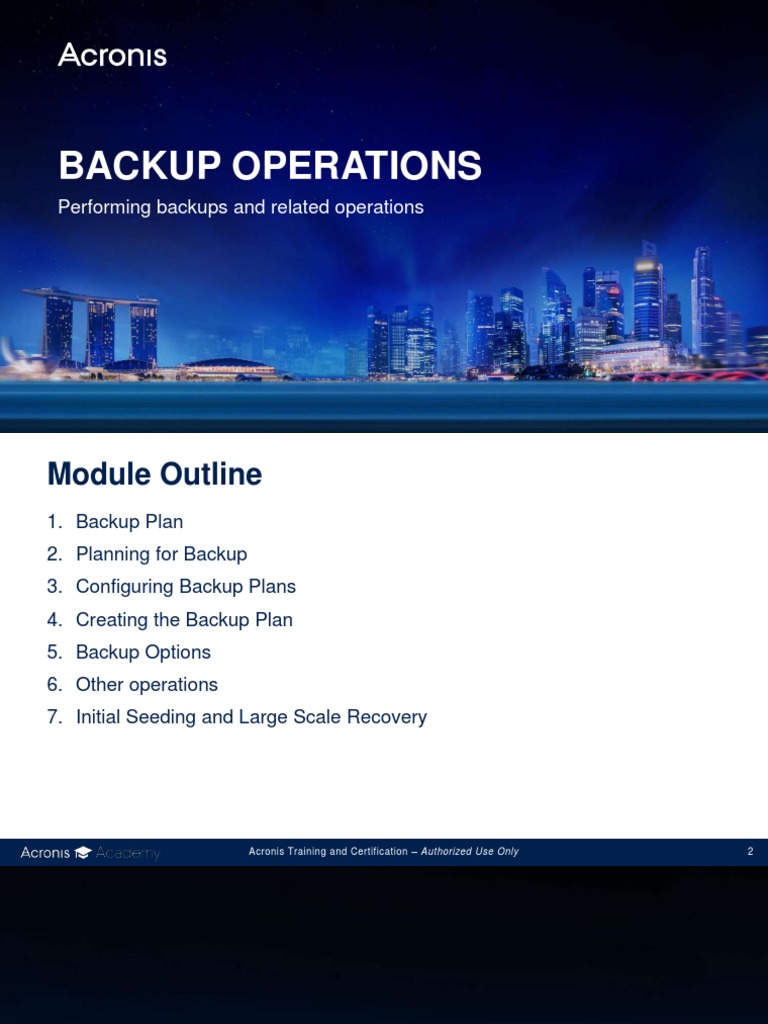 Acronis Certified Engineer Backup 12.5 Training Presentation Module 5 ...
