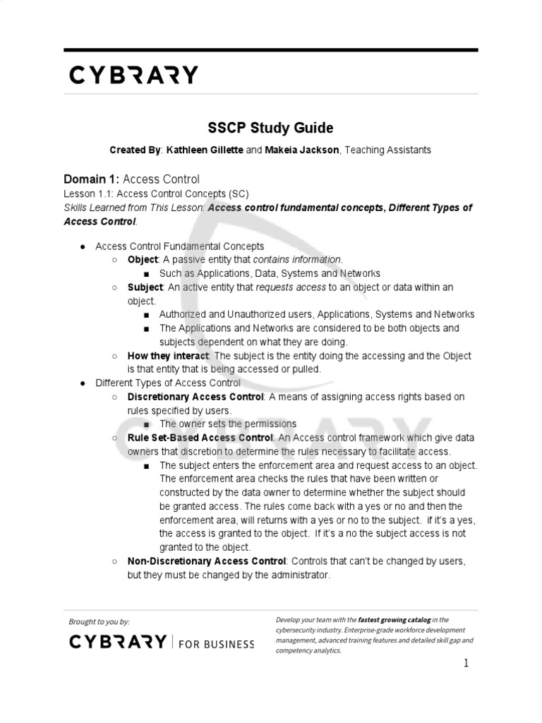 SSCP Study Guide | PDF | Information Security | Computer Security