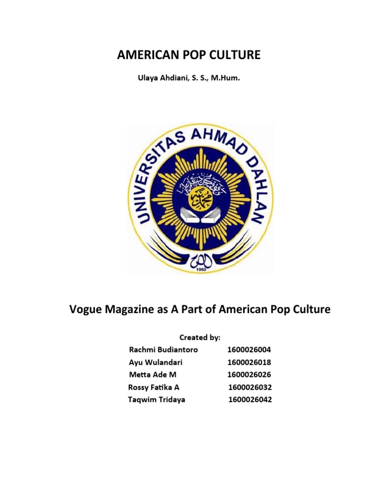 Vogue's Impact on Pop Culture | PDF | Vogue (Magazine) | Anna Wintour