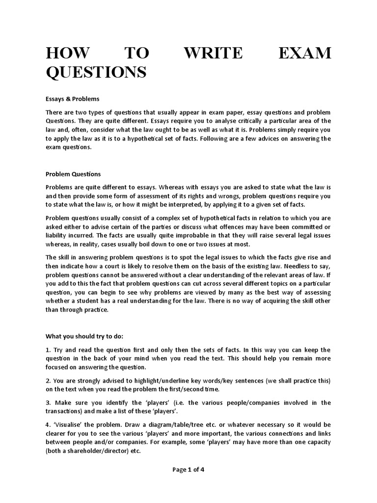 Writing Effective Exam Questions | PDF | Question | Argument