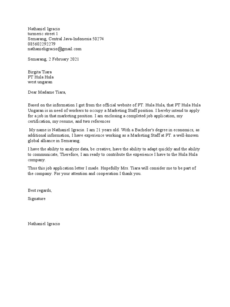 Application Letter | PDF