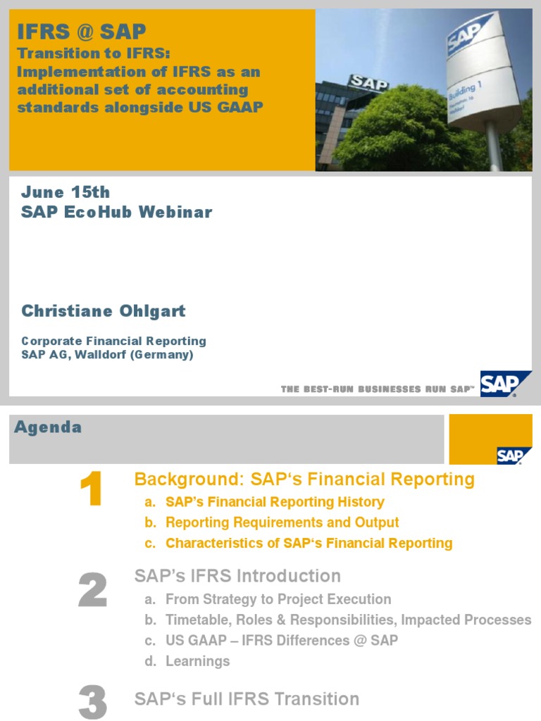 Ifrs at Sap: Transition To IFRS: Implementation of IFRS As An ...