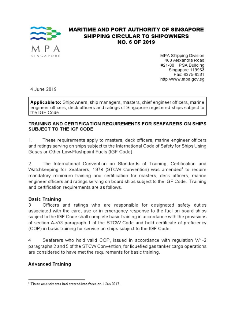 MPA No - 6 - of - 2019 | PDF | Water Transport | Shipping