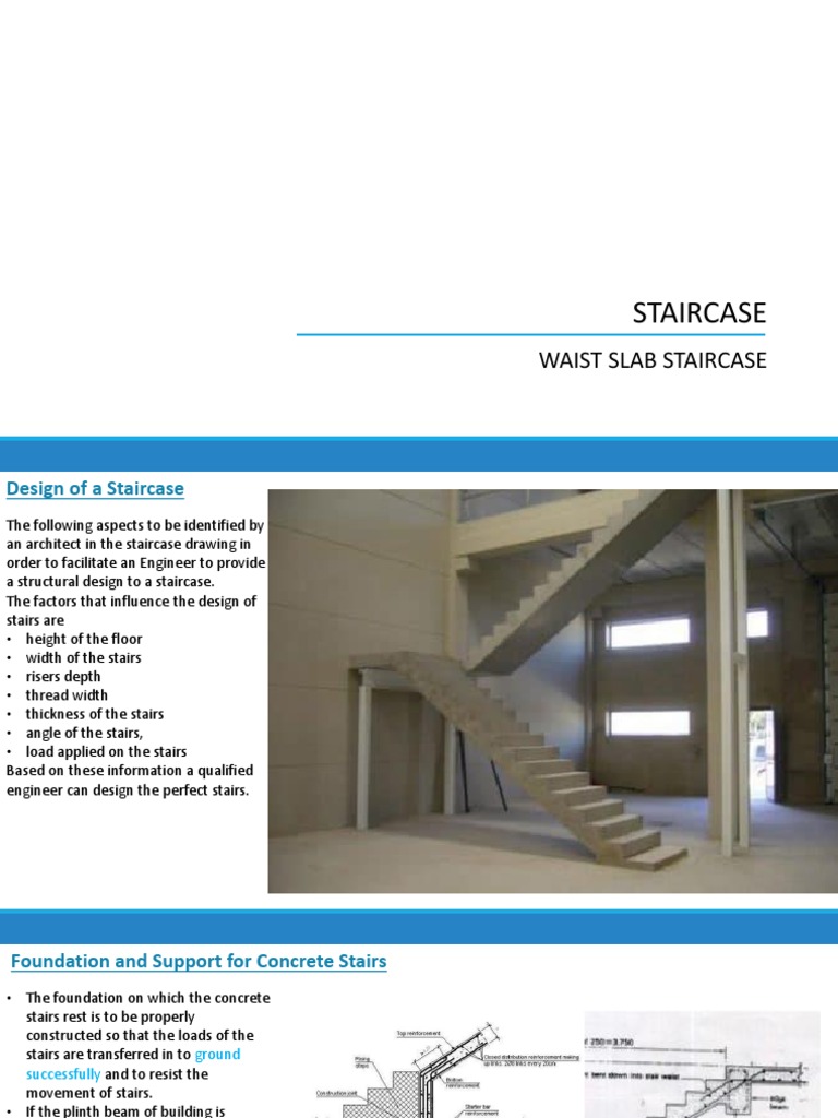 Waist Slab Staircase | Download Free PDF | Stairs | Architectural Elements