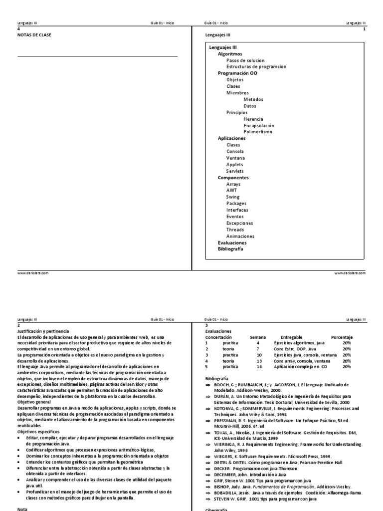 Guía de Programación en Java OOP | PDF | Java (lenguaje de programación ...