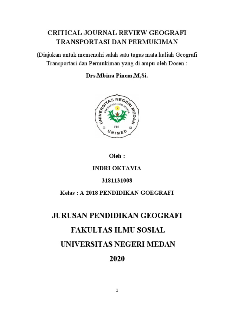 CJR - Geografi Transportasi Dan Permukiman - Indri Oktavia | PDF