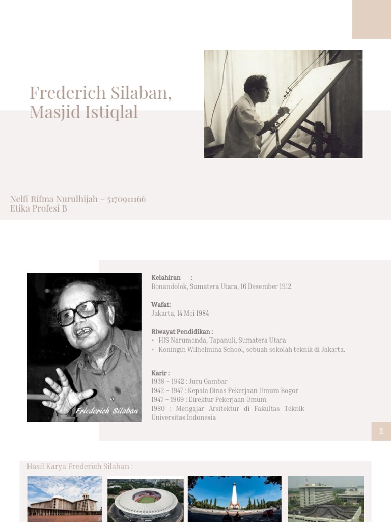 Frederich Silaban, Masjid Istiqlal Presentation by Nelfi Rifma ...