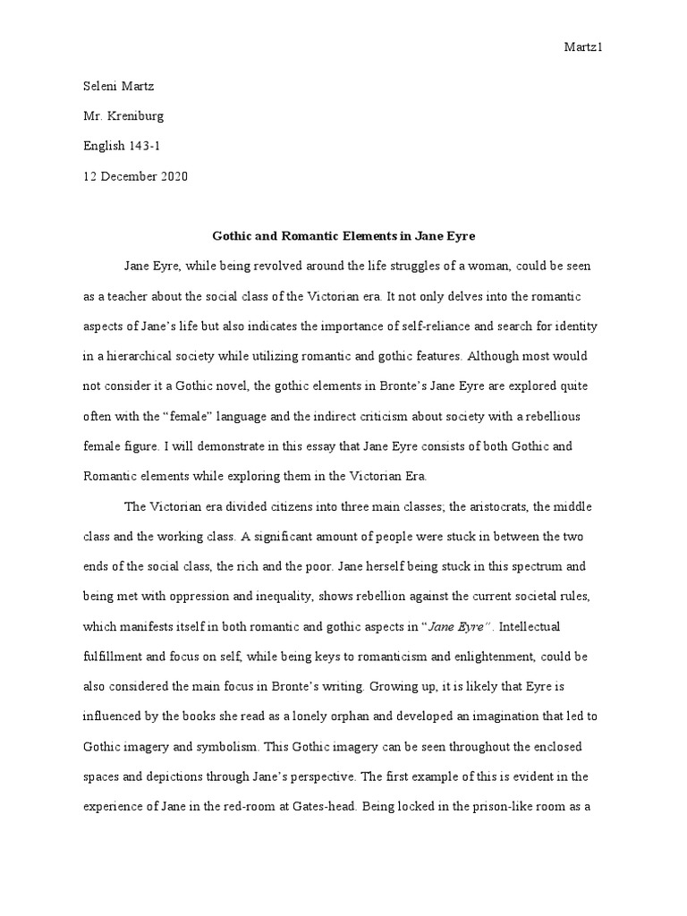 Romantic and Gothic Elements in Jane Eyre | PDF | Gothic Fiction | Jane ...